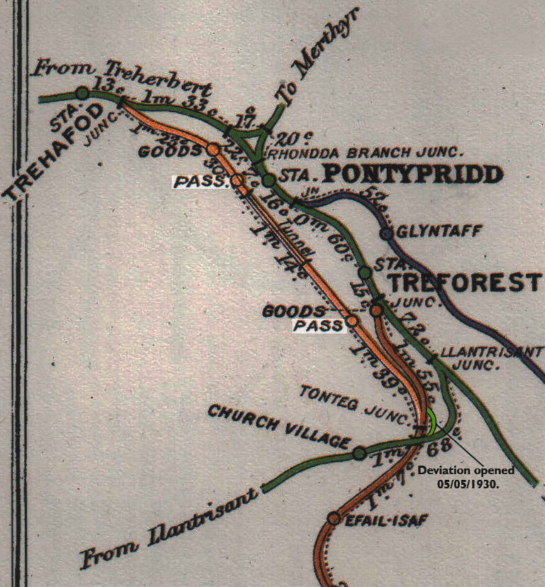 Tonteg Jct. - Trehafod Jct. | Register of Closed Railways