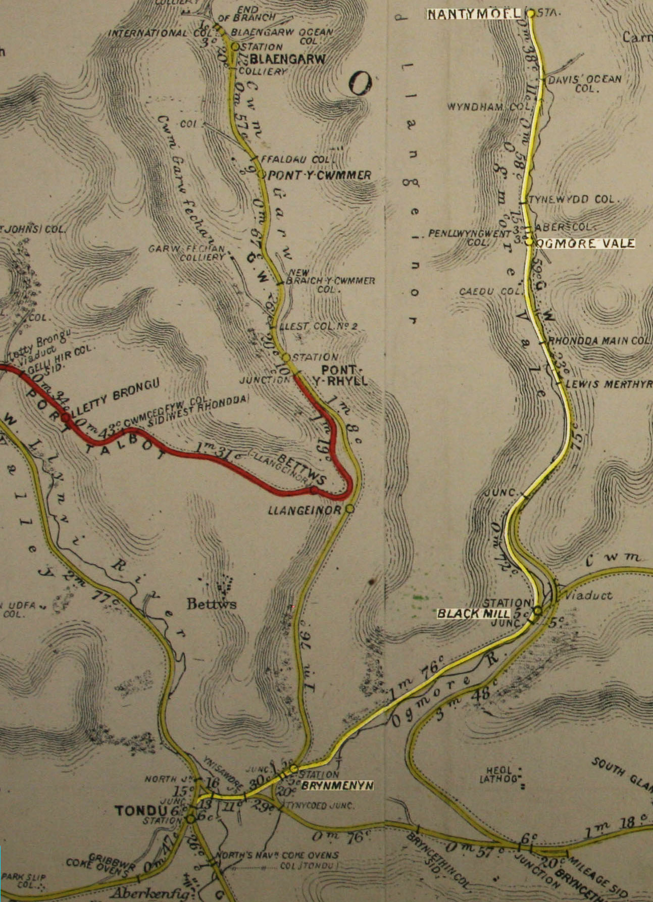 Tondu Middle Jct. - Nantymoel | Register of Closed Railways