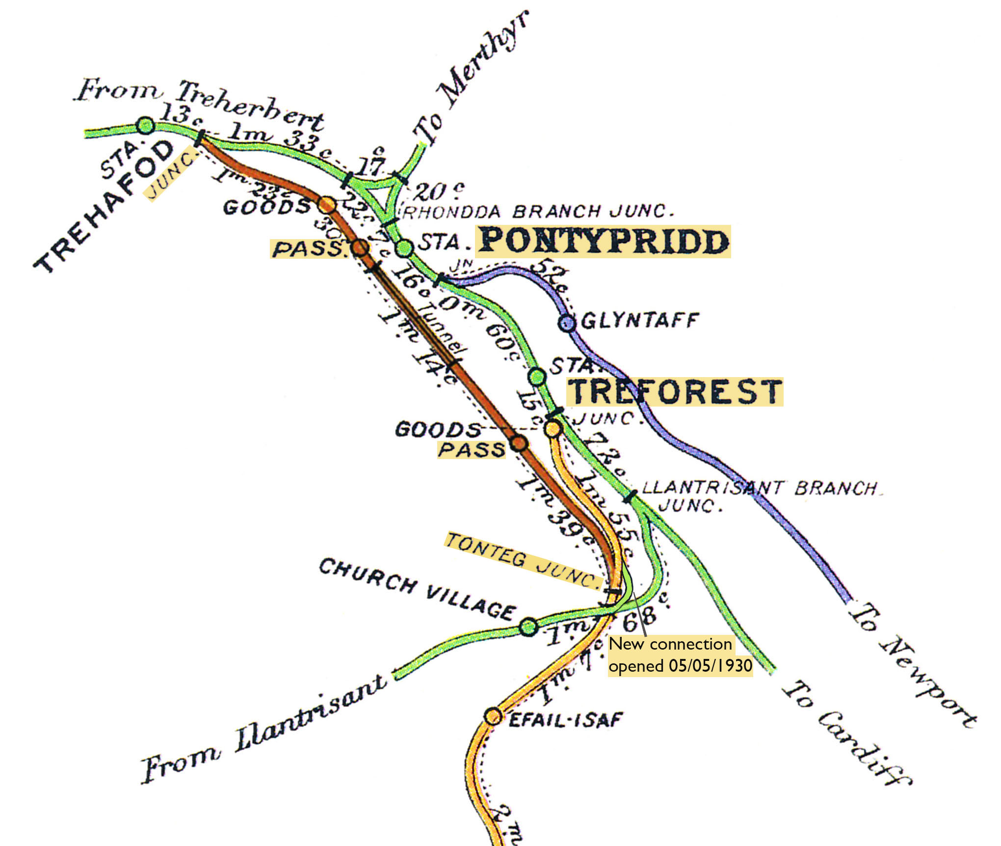 Tonteg Jct. - Trehafod Jct. | Register of Closed Railways