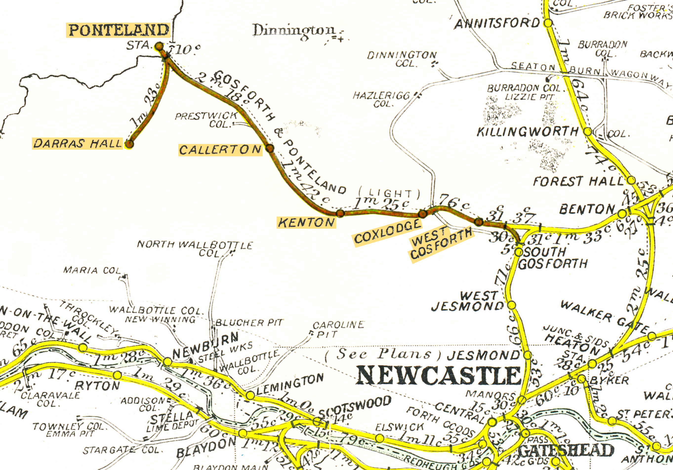 Gosforth South Jct. - Ponteland; Ponteland Jct. - Darras Hall ...