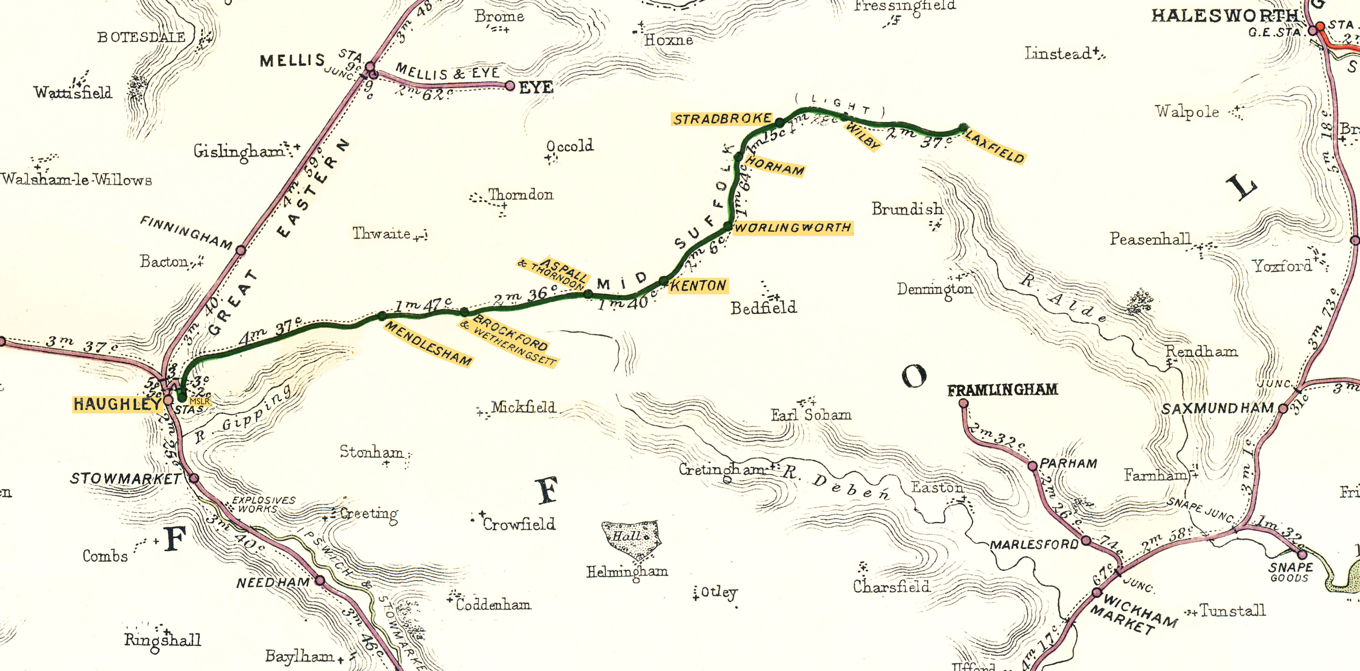 Haughley (MSLR) - Laxfield | Register of Closed Railways