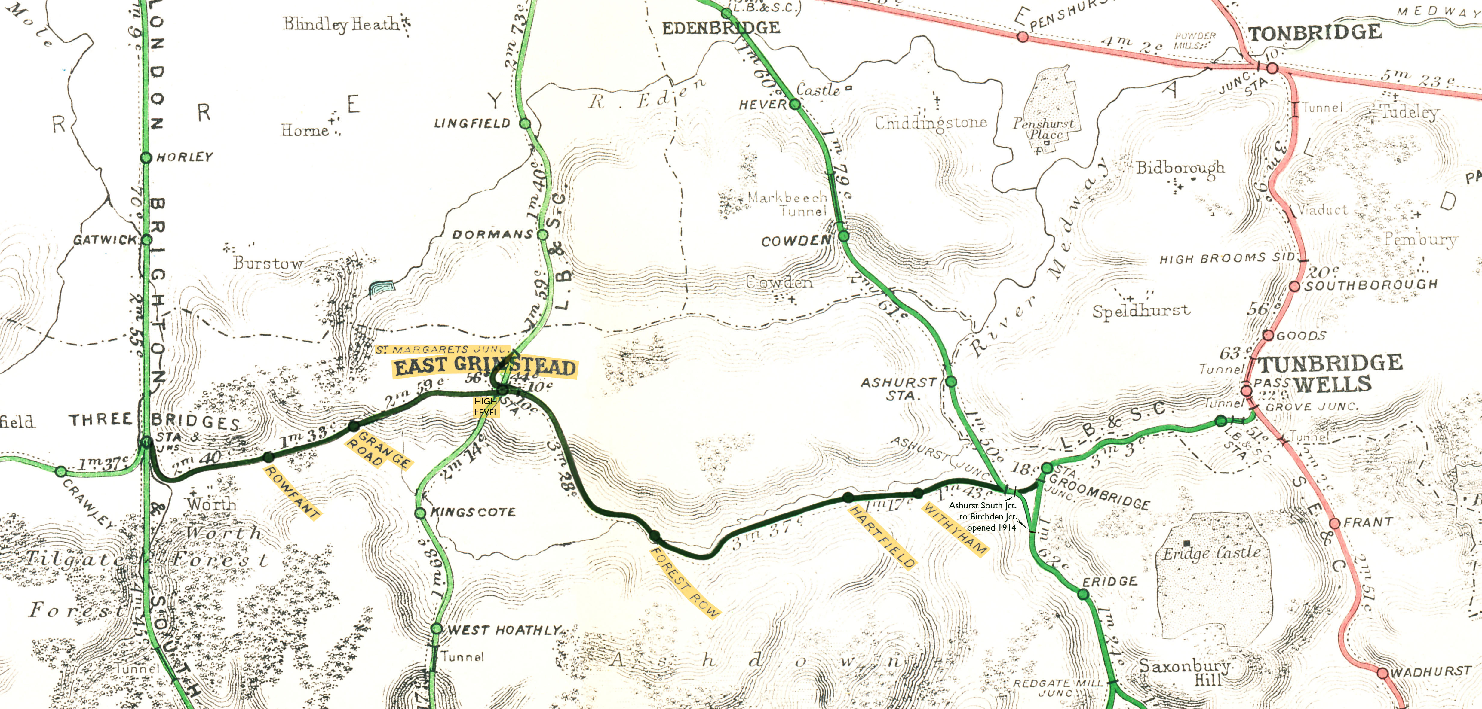 Three Bridges Jct. - Ashurst North Jct.; Ashurst South Jct ...