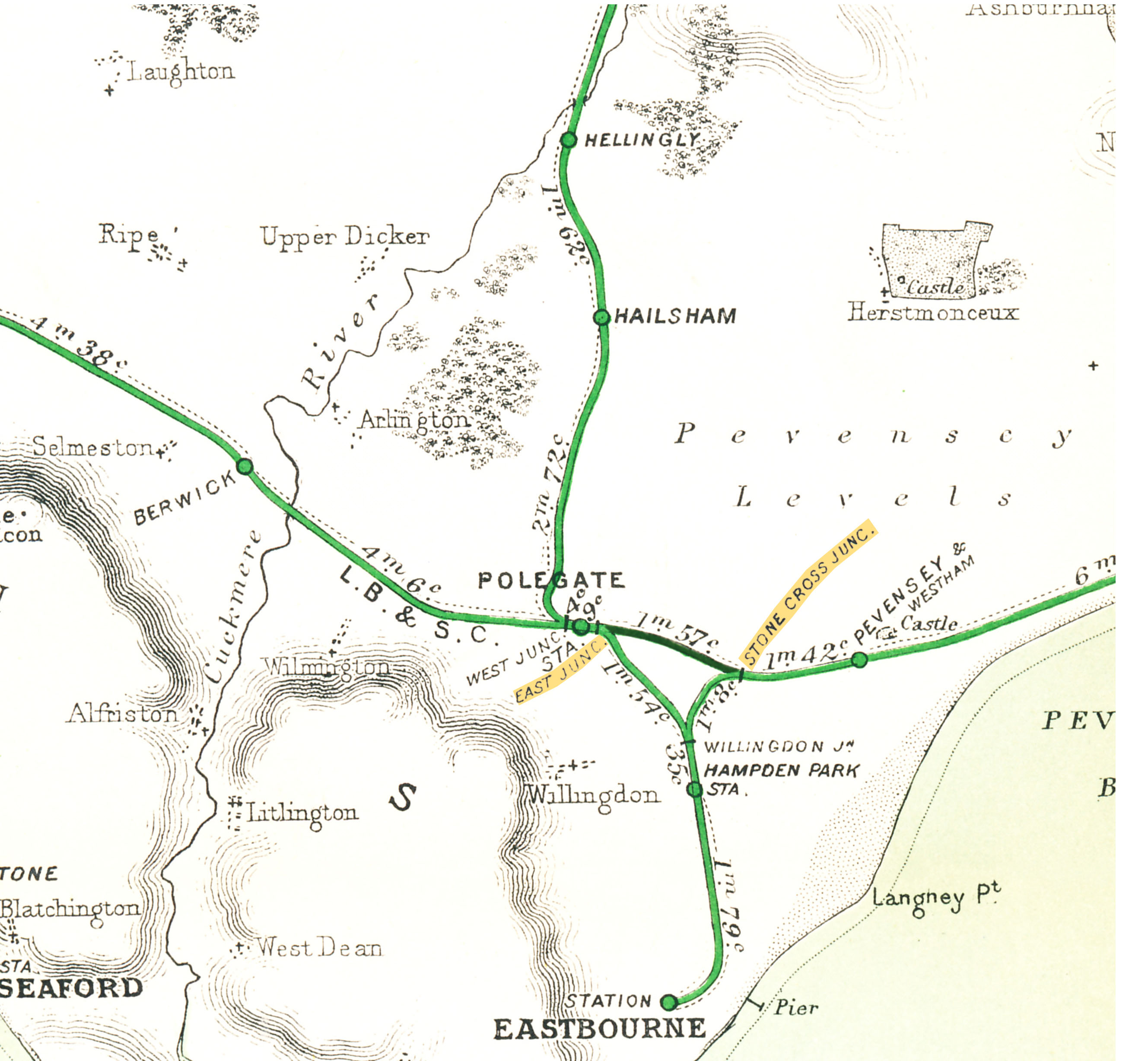 Stone Cross Jct. - Polegate East Jct. | Register of Closed Railways