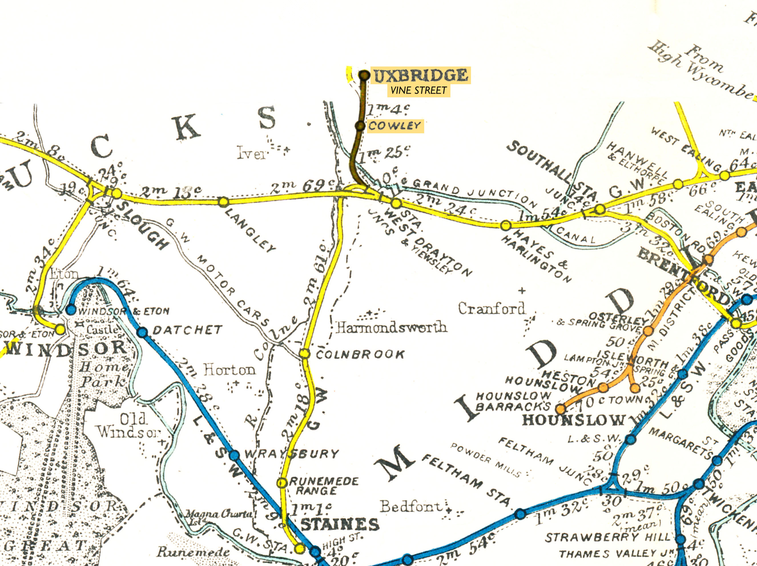 Staines Branch Jct. - Uxbridge (Vine Street) | Register of Closed Railways