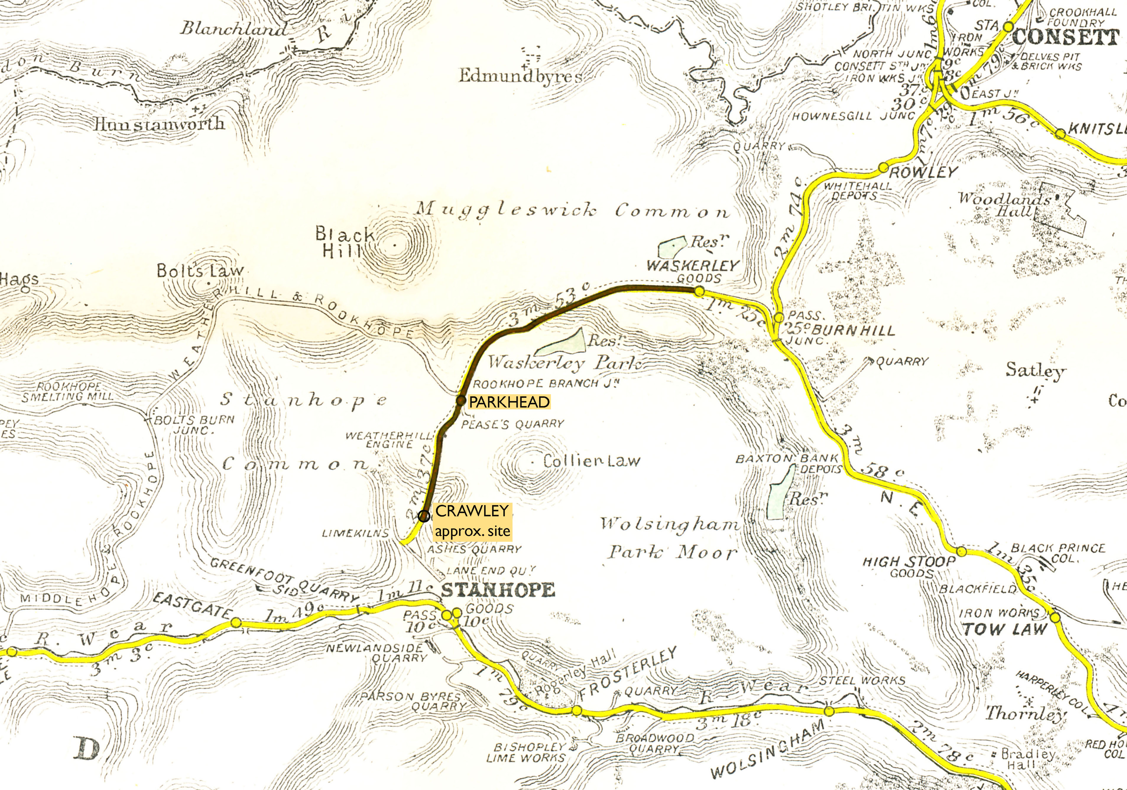 Waskerley Park (excl.) - Crawley | Register of Closed Railways
