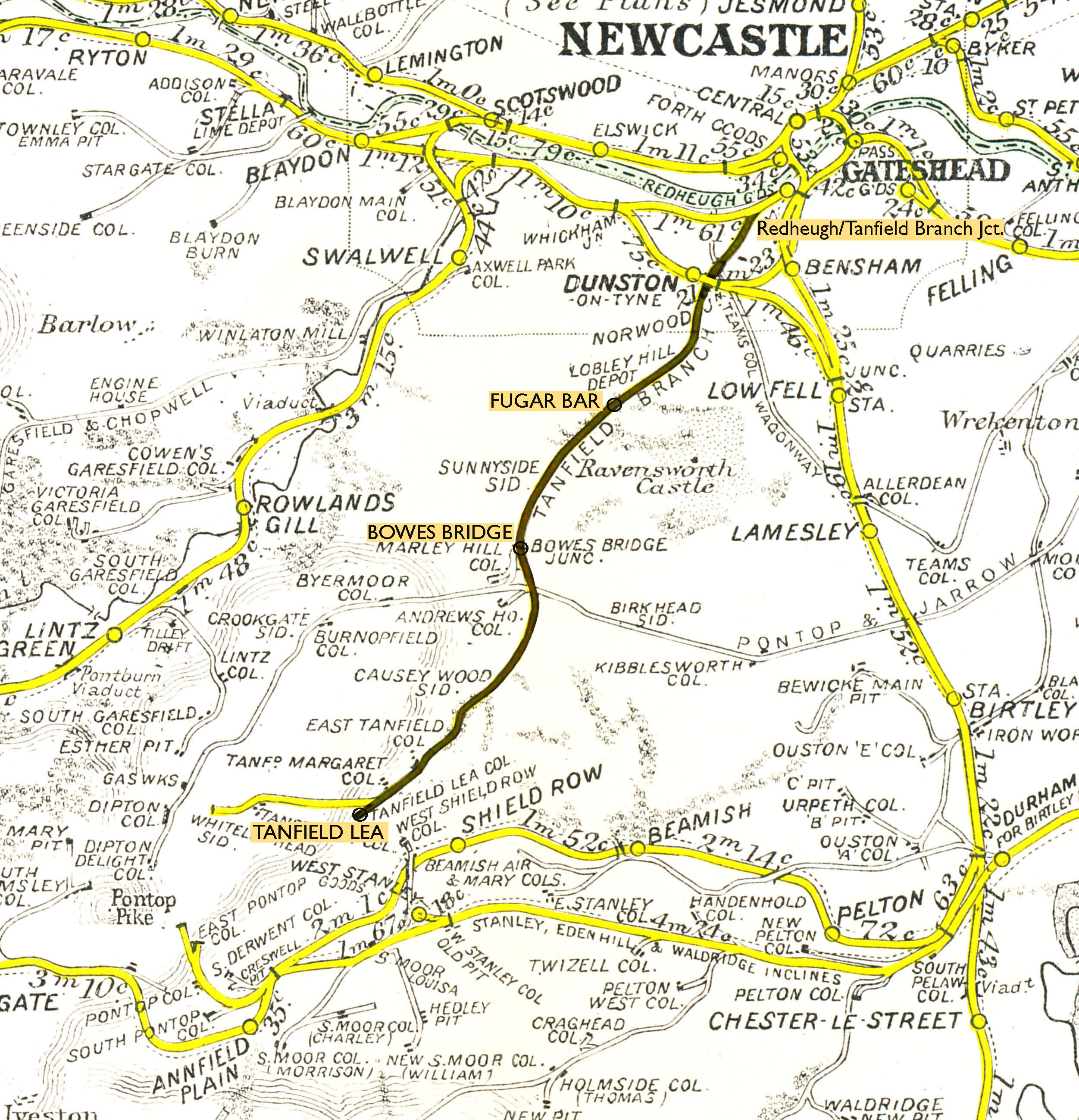 Redheugh/Tanfield Branch Jct. - Tanfield Lea | Register of Closed Railways